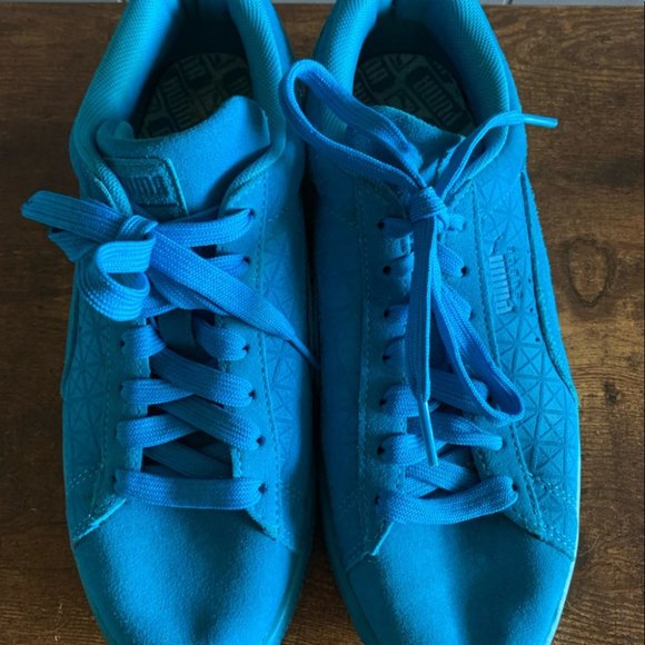 Puma | Shoes | Puma Suede Classic Mono Turquoise Blue Sneakers Us M8 W ...